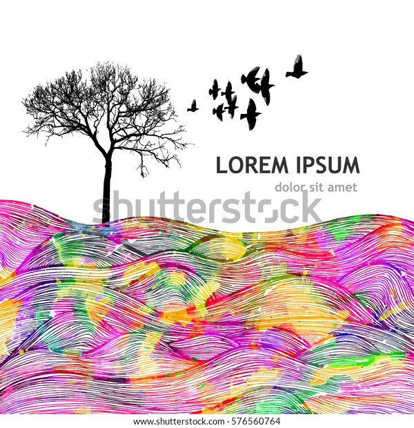 Abstract Rainbow Tree Vector Stock Vector (Royalty Free) 576560764 ...
