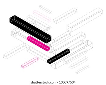 Abstract Rectangles Different Perspective View Angles Stock Vector ...