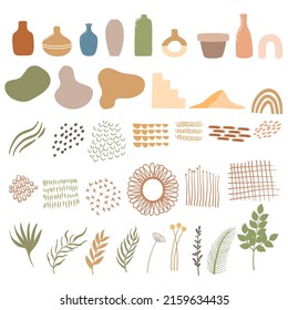 Abstract Shape Line Art Set Collection Stock Vector (Royalty Free ...