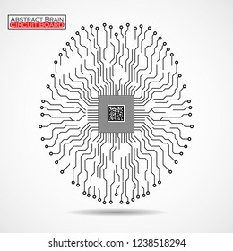 Abstract Technological Brain Cpu Circuit Board Stock Vector (Royalty ...