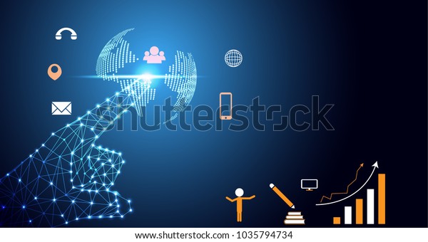 Abstract Technology Infographic Background Concept Hand Stock Vector ...