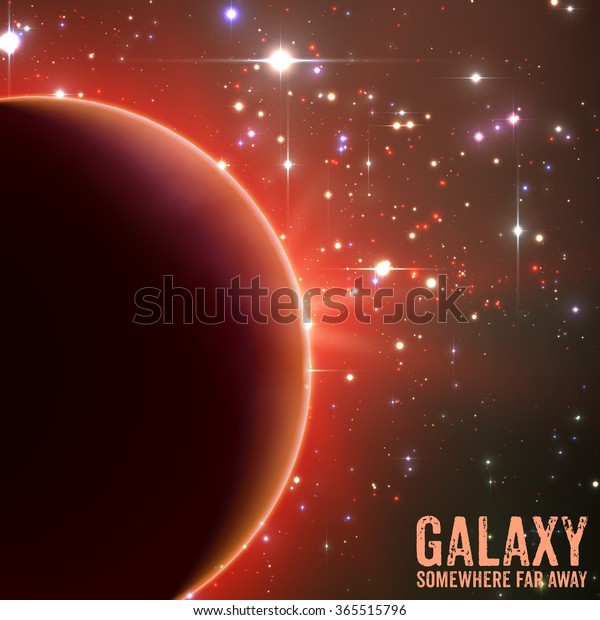 Abstract Vector Red Background Planet Eclipse Stock Vector (Royalty ...