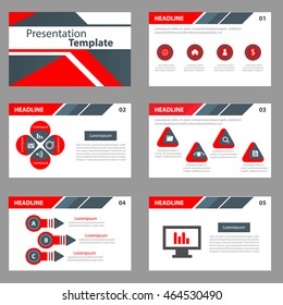 Multipurpose Red Presentation Template Flat Design Stock Vector ...