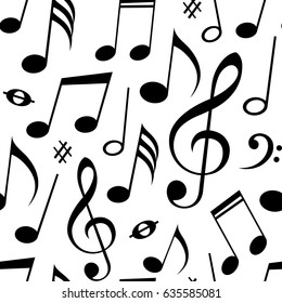 Music Notes Seamless Pattern Stock Vector (Royalty Free) 1122005600 ...