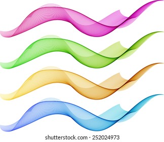 Movement Transparent Horizontal Waves On White Stock Vector (Royalty ...