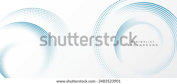 Abstract White Background Blue Circle Lines Stock Vector (Royalty Free ...