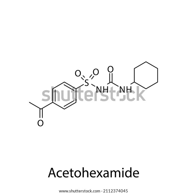 Acetohexamide Molecular Structure Flat Skeletal Chemical Stock Vector ...