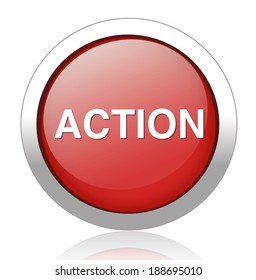 Action Red Vector Banner Illustration Isolated Stock Vector (Royalty ...