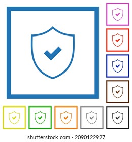 Active Security Outline Flat Color Icons Stock Vector (Royalty Free ...