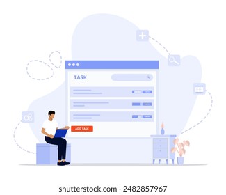 Add Tasks Concept Illustration Suitable Landing Stock Vector (Royalty ...