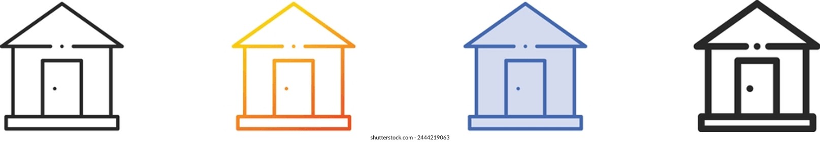 House Iconthin Linear Gradient Blue Stroke Stock Vector (Royalty Free ...