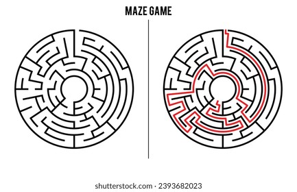 Advanced Circular Maze Puzzle Game Solution Stock Vector (Royalty Free) 2393682011 | Shutterstock