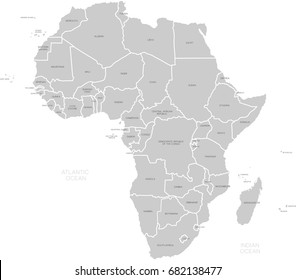 Africa Map Vector Stock Vector (Royalty Free) 682138477 | Shutterstock