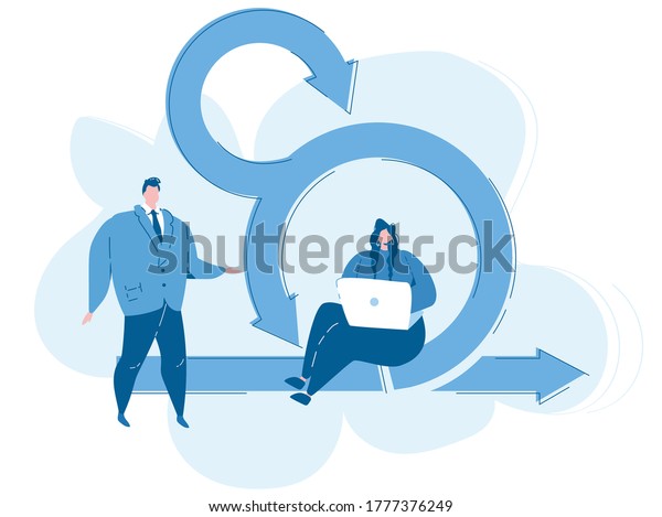Agile Project Management Vector Illustration Web: เวกเตอร์สต็อก (ปลอด ...