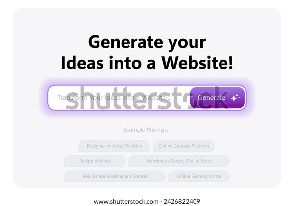 Ai Generation Tool Interface Artificial Intelligence Stock Vector Royalty Free 2426822409