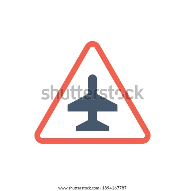 Airport Warning Sign Red Triangle Airport Stock Vector (Royalty Free ...