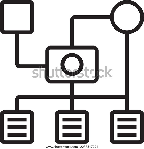 Algorithm Data Management Iconwith Black Outline Stock Vector (Royalty ...
