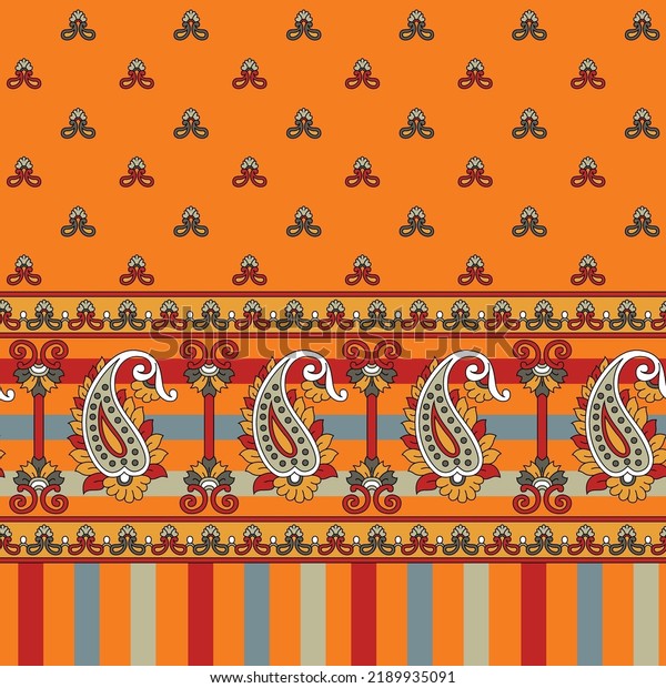 All Over Vector Paisley Pattern Border 库存矢量图（免版税）2189935091 | Shutterstock