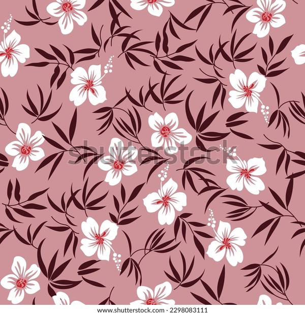 All Over Vector Simple Flowers Pattern Stock Vector (Royalty Free) 2298083111 | Shutterstock