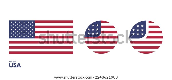 American Flag Flat Vector Logo Icon Stock Vector (Royalty Free ...