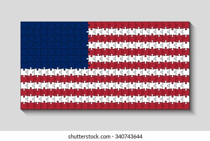 American Flag Jigsaw Puzzle Flag United Stock Vector (Royalty Free ...