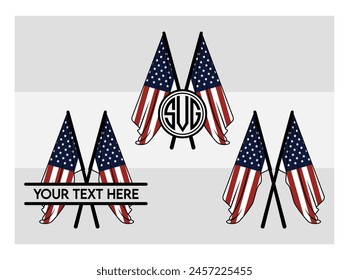 American Flag American Flag Split Monogram Stock Vector (Royalty Free ...