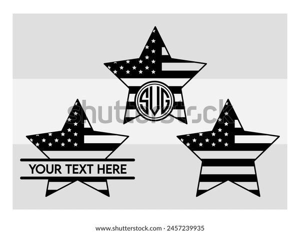 American Flag American Flag Split Monogram Stock Vector (Royalty Free ...
