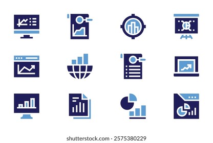 Analysis Icon Set Bold Style Duotone Stock Vector (Royalty Free ...