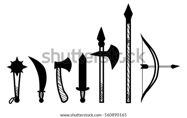 Ancient Weapon Vector Stock Vector (Royalty Free) 560890165 | Shutterstock