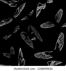 Angel Wings Texture Pattern Vector Pattern Stock Vector (Royalty Free ...