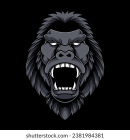 Angry Gorilla Head Vector Illustration Stock Vector (Royalty Free) 2381984381 | Shutterstock
