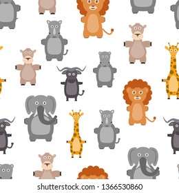 Animals Seamless Pattern Repeating Background Animals Stock Vector ...