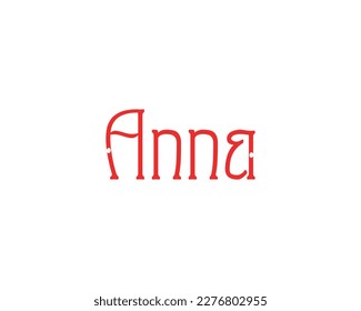 Anna Name Letter Designs Elements Vector Stock Vector (Royalty Free ...