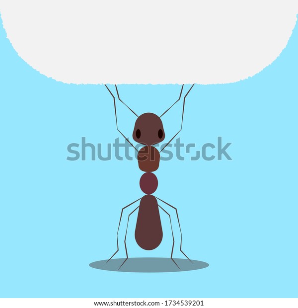 Ant Carrying Object Flat Vector Illustration Stock Vector (Royalty Free ...