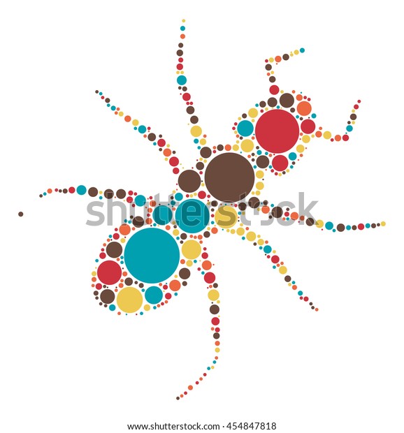 Ant Shape Vector Design By Color Stock Vector (Royalty Free) 454847818 ...