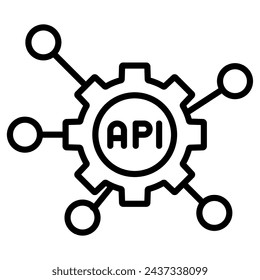 Api Integration Icon Line Vector Illustration Stock Vector (Royalty ...