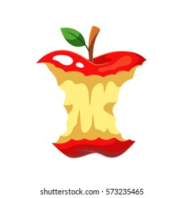 Apple Fruit Bite Core Vector Stock Vector (Royalty Free) 573235489 ...