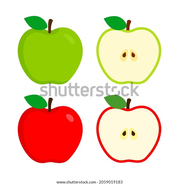 Apple Icon Apple Cut Half Vector Stock Vector (Royalty Free) 2059019183 ...