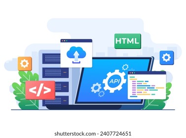 Set Modern Flat Illustrations Application Programming Stock Vector (Royalty Free) 2460291875 ...