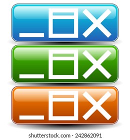 Application Window Control Buttons Minimize Maximize Stock Vector ...