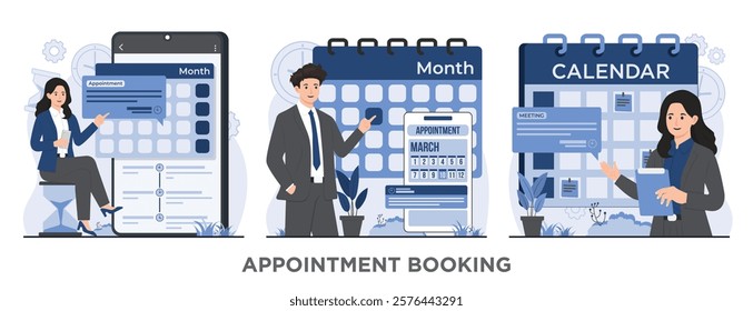 Appointment Booking Concept Efficient Time Management Stock Vector ...