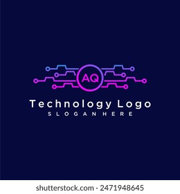 Aq Initial Monogram Technology Logo Circle Stock Vector (Royalty Free ...