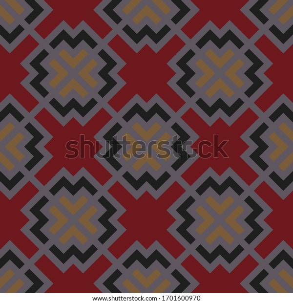 Arabic Squares Pattern On Red Background Stock Vector (Royalty Free ...