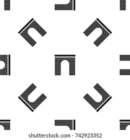 Arch Pattern Repeat Seamless Black Color Stock Vector (Royalty Free ...