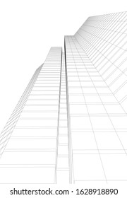 Abstract Architecture Building Vector Illustration Stock Vector ...