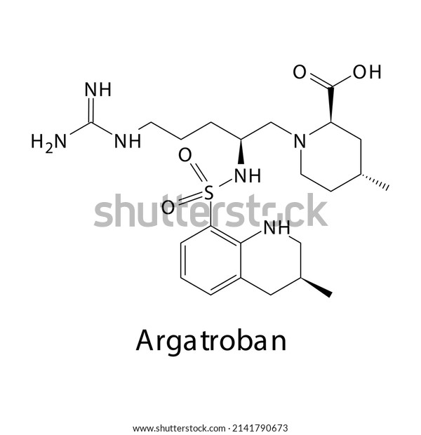 Argatroban Molecular Structure Flat Skeletal Chemical Stock Vector ...