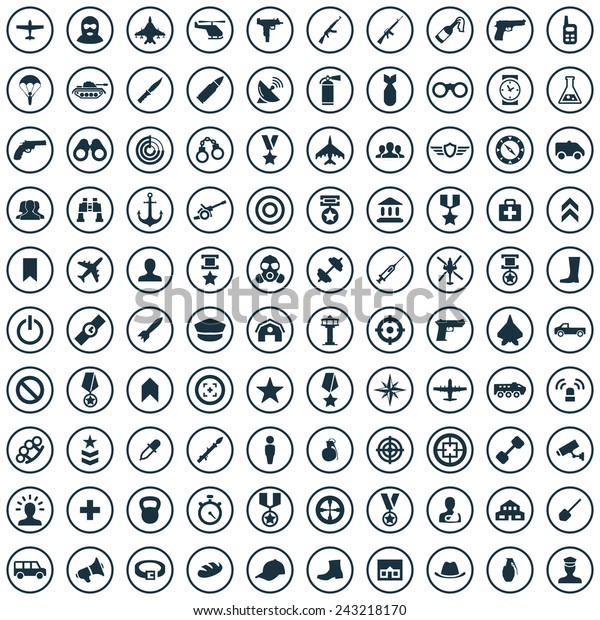 Army Icons Vector Set Stock Vector (Royalty Free) 243218170 | Shutterstock