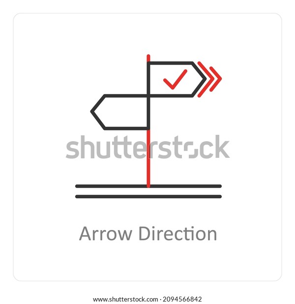 Arrow Direction Path Direction Icon Concept Stock Vector (Royalty Free ...