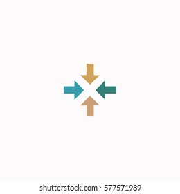 Four Converging Arrows Logo Mockup Form Stock Vector (Royalty Free ...