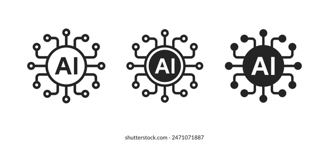 Artificial Intelligence Ai Processor Chip Icon Stock Vector (Royalty ...